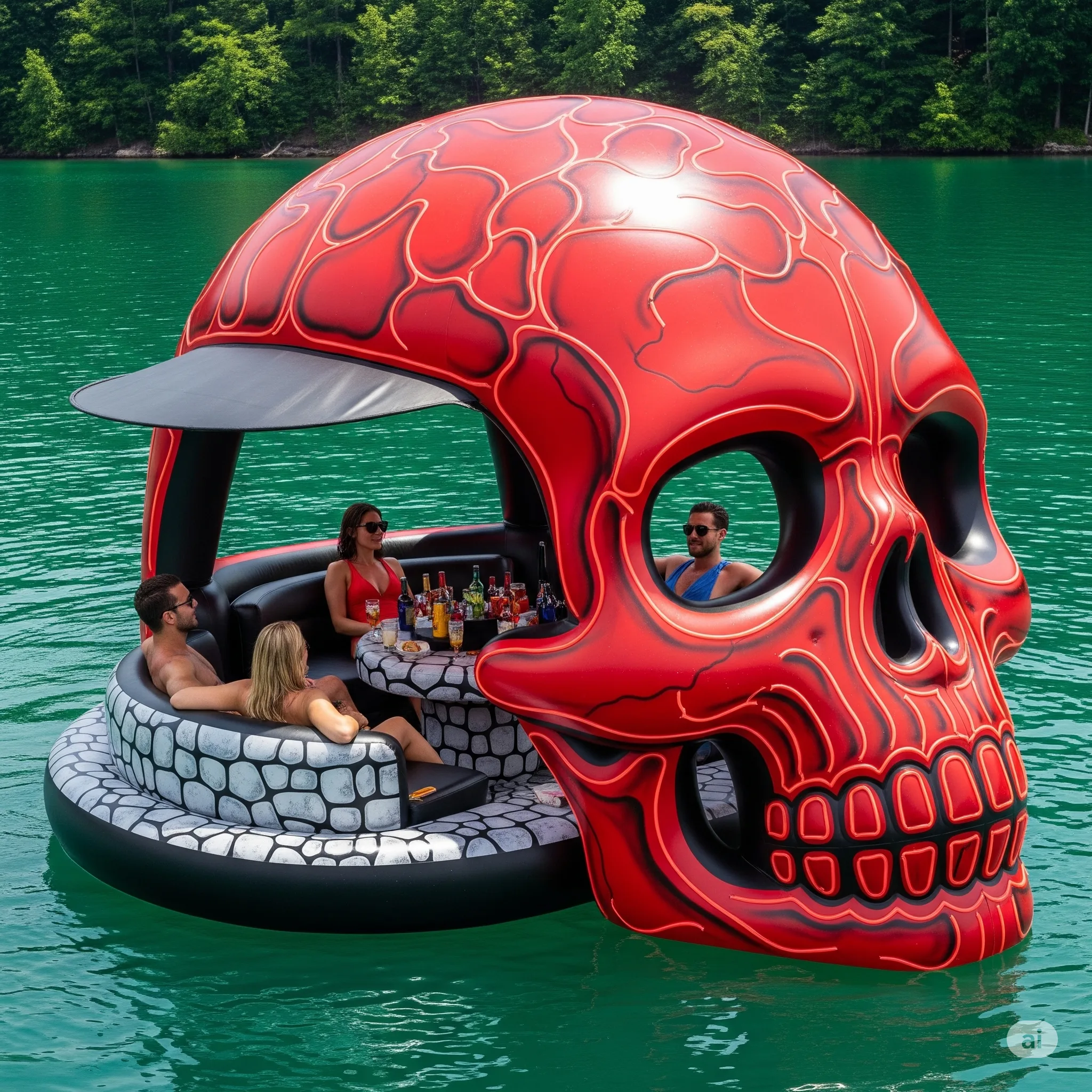 Embrace the Thrill of Summer with Giant Inflatable Skull Lake Floats