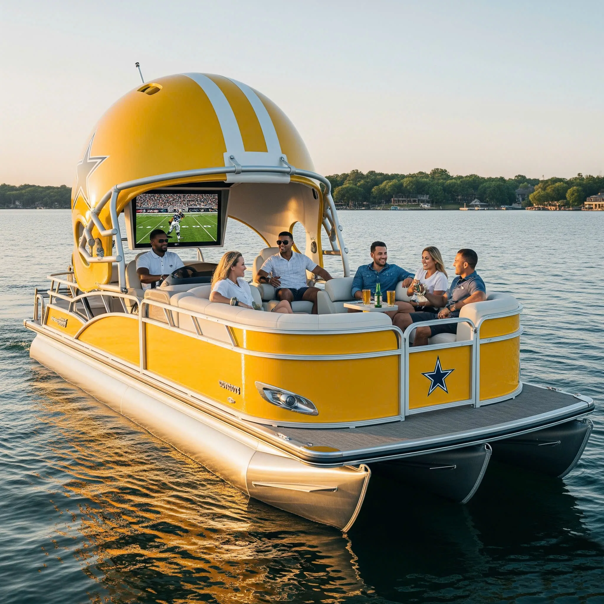 Football Helmet Pontoons: Where Sports Fandom Meets Summer Chill