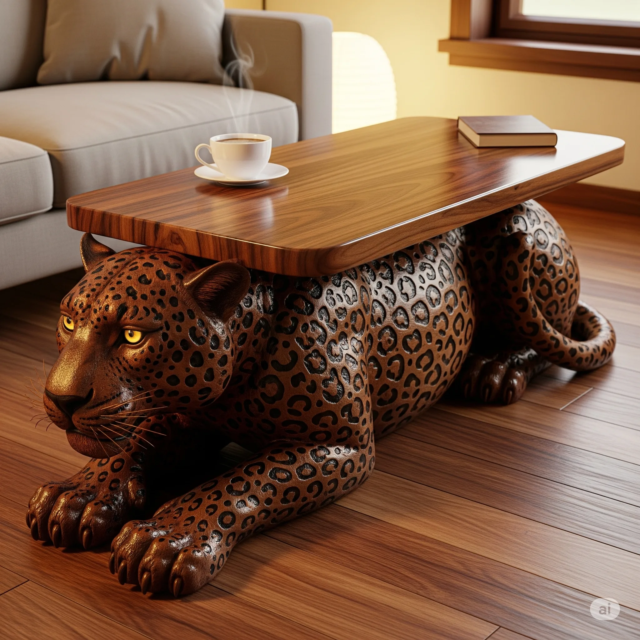 Wooden Leopard Coffee Table: The Perfect And Unique Choice