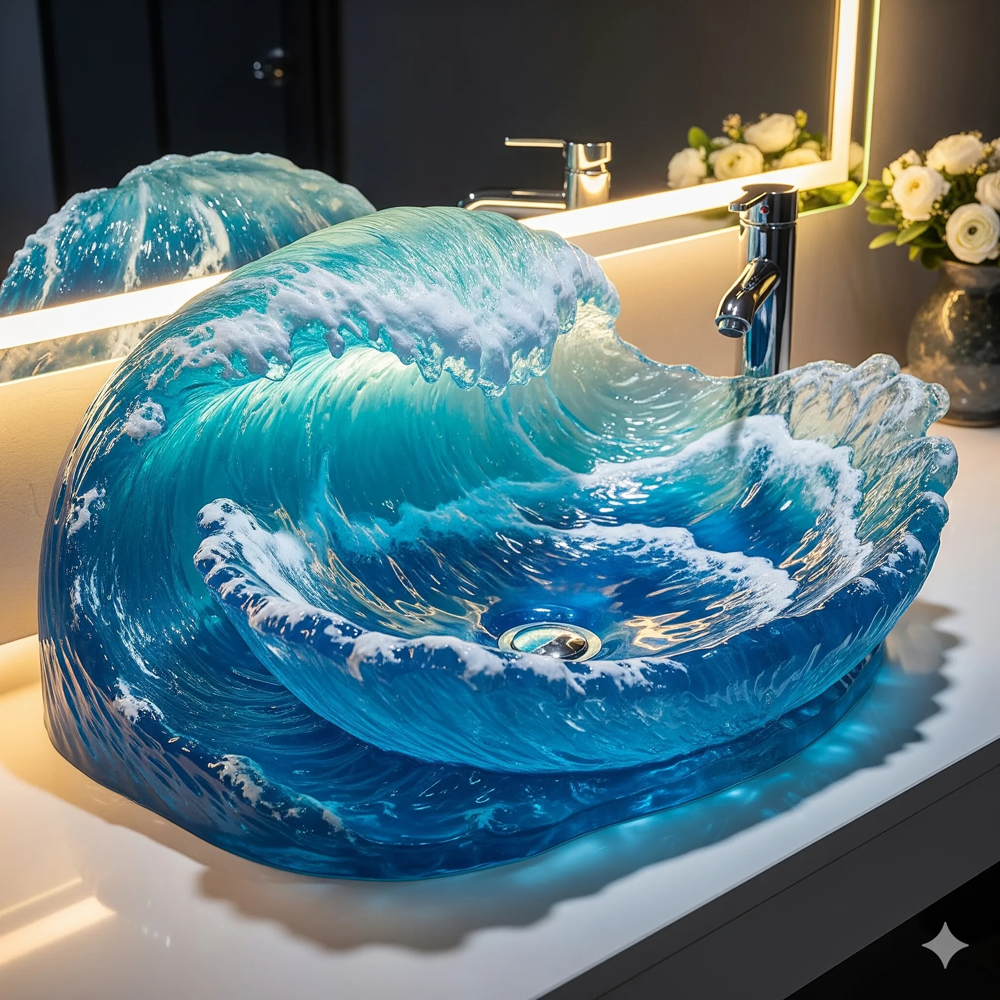 Discover the Mesmerizing Beauty of Epoxy Ocean Wave Sinks - Transform ...