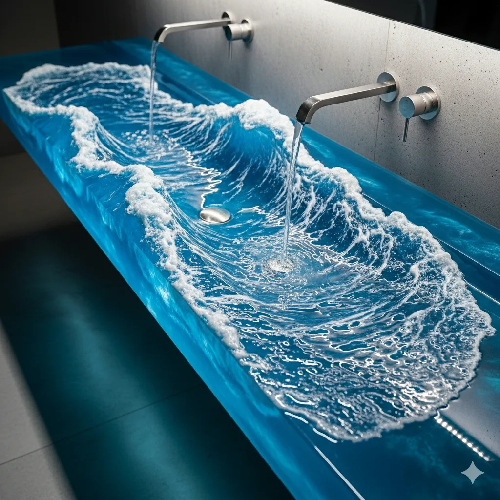 Discover the Mesmerizing Beauty of Epoxy Ocean Wave Sinks - Transform ...