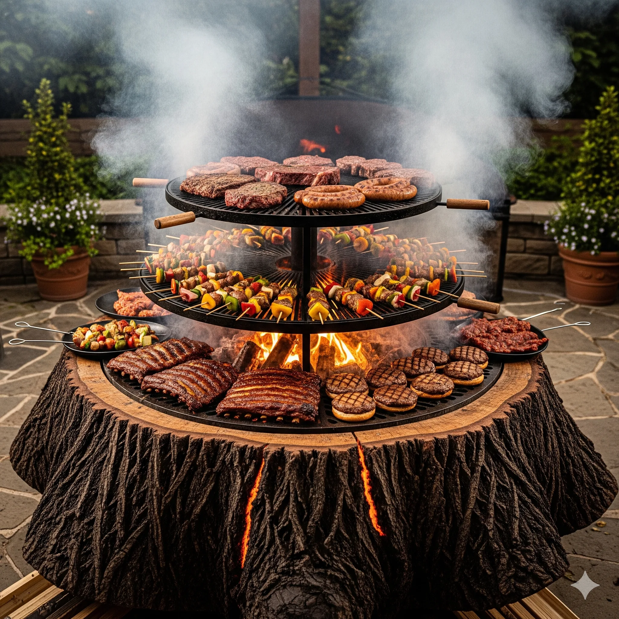 Embracing Nature and Flavor with Stunning Giant Tree Stump BBQs
