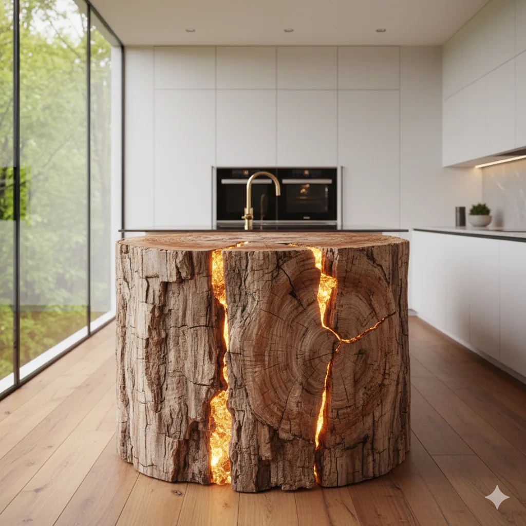 Elevate Your Kitchen Design with Unique Petrified Wood Kitchen Islands ...